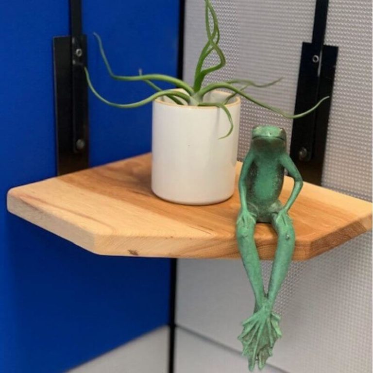 Corner cubicle shelf greencleandesigns.com hanging corner shelf