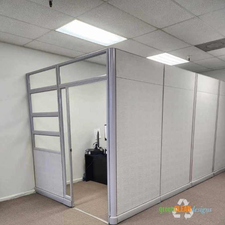 High Cubicles with Doors Green Clean Designs Kansas City Office Privacy